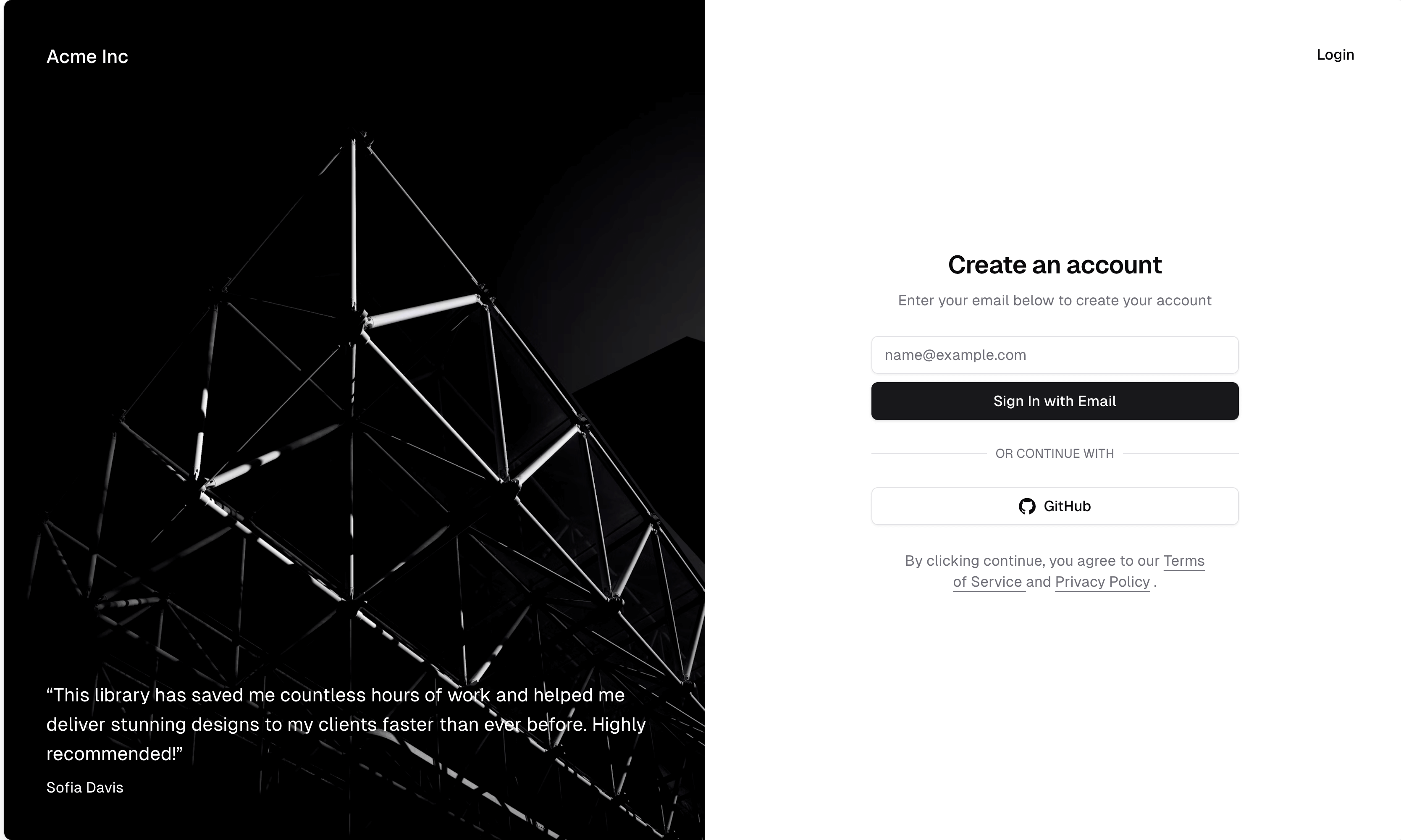 Authentication Example - shadcn-svelte